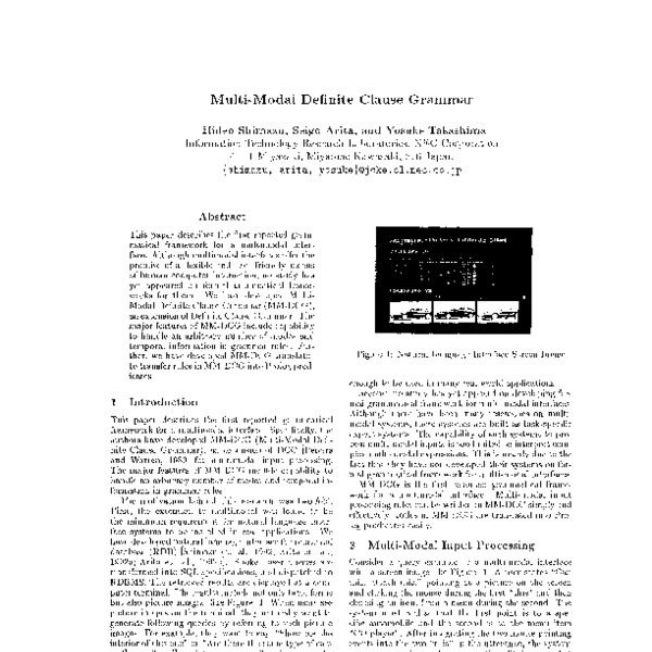 Multi-Modal Definite Clause Grammar - ACL Anthology