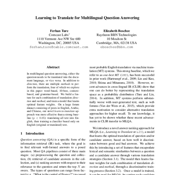 Learning to Translate for Multilingual Question Answering - ACL Anthology