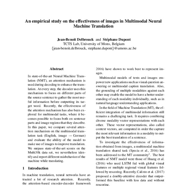 An empirical study on the effectiveness of images in Multimodal Neural ...