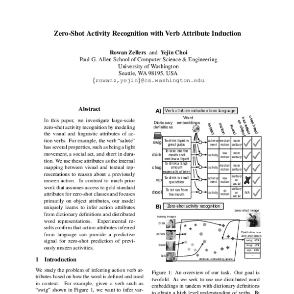 Zero-Shot Activity Recognition with Verb Attribute Induction - ACL ...