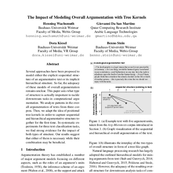 The Impact of Modeling Overall Argumentation with Tree Kernels - ACL Anthology