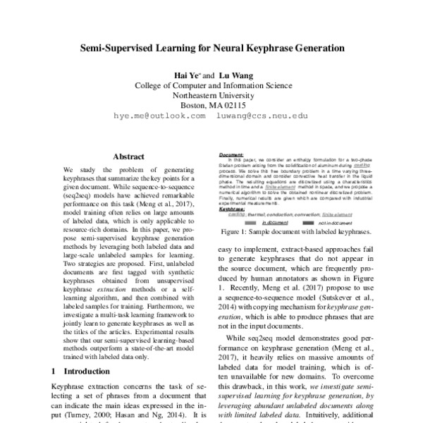 Semi Supervised Learning For Neural Keyphrase Generation Acl Anthology
