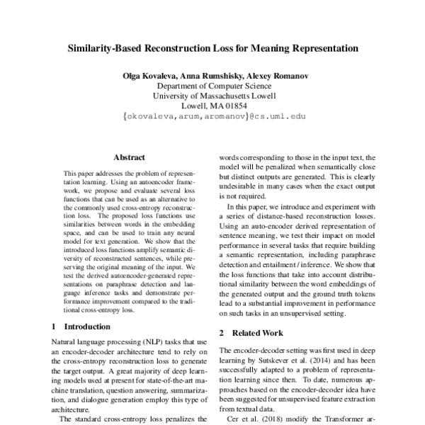 Similarity-Based Reconstruction Loss for Meaning Representation - ACL ...