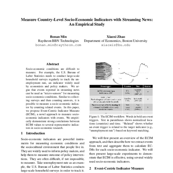 Measure Country-Level Socio-Economic Indicators with Streaming News: An ...