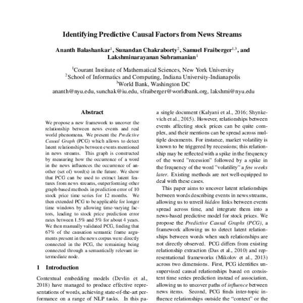 Identifying Predictive Causal Factors from News Streams - ACL Anthology