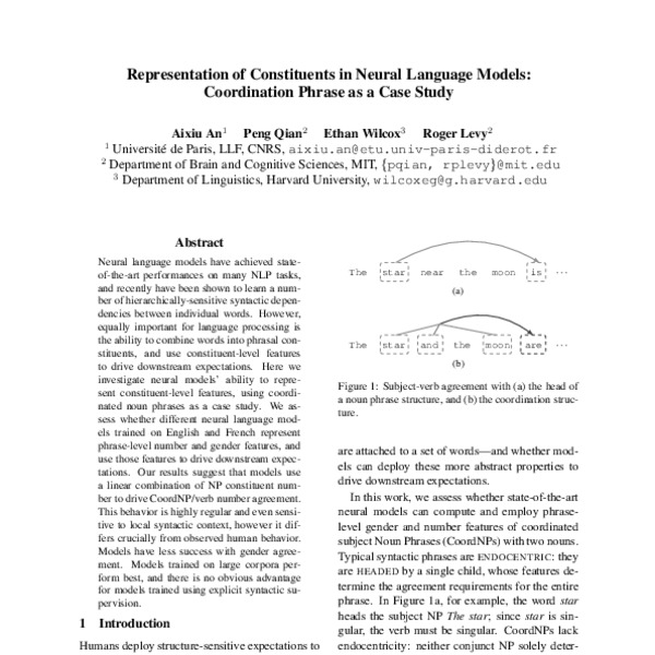 Representation of Constituents in Neural Language Models: Coordination Phrase as a Case Study ...