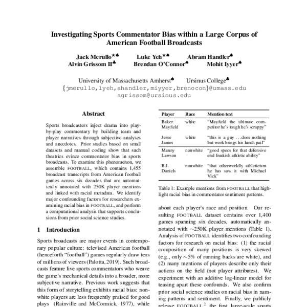 Investigating Sports Commentator Bias within a Large Corpus of American ...