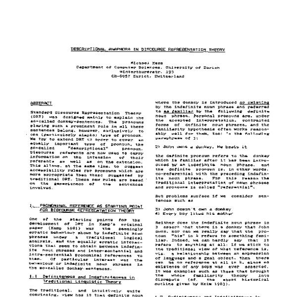 Descriptional Anaphora In Discourse Representation Theory Acl Anthology