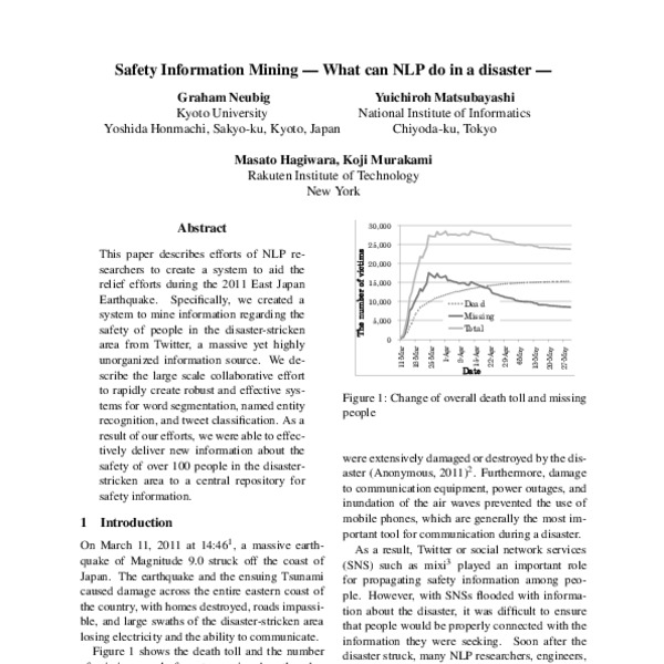 Safety Information Mining — What can NLP do in a disaster— - ACL Anthology
