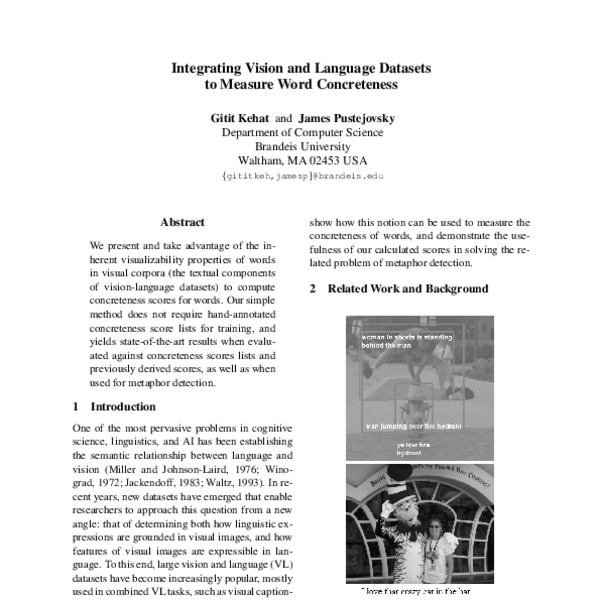 Integrating Vision and Language Datasets to Measure Word Concreteness ...