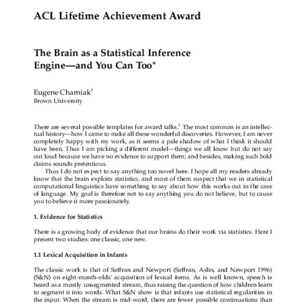 ACL Lifetime Achievement Award: The Brain as a Statistical Inference ...