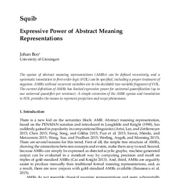 Squib: Expressive Power of Abstract Meaning Representations - ACL Anthology