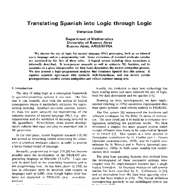 Translating Spanish Into Logic Through Logic - ACL Anthology