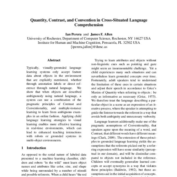 Quantity, Contrast, and Convention in Cross-Situated Language ...