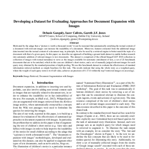 Developing a Dataset for Evaluating Approaches for Document Expansion ...