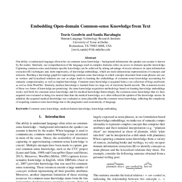 Embedding Open-domain Common-sense Knowledge from Text - ACL Anthology