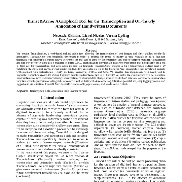 Transc&Anno: A Graphical Tool for the Transcription and On-the-Fly ...