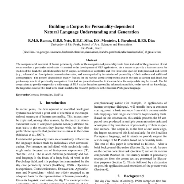 Building a Corpus for Personality-dependent Natural Language ...