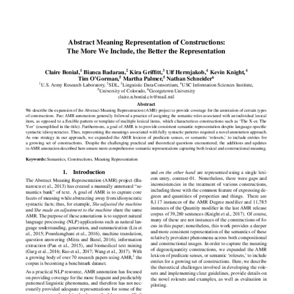 Abstract Meaning Representation of Constructions: The More We Include ...