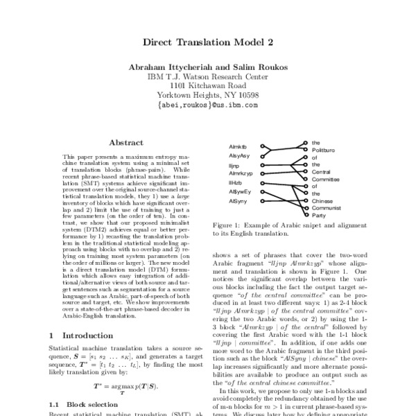 Direct Translation Model 2 - ACL Anthology