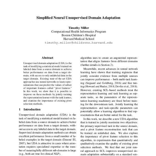 Simplified Neural Unsupervised Domain Adaptation - ACL Anthology