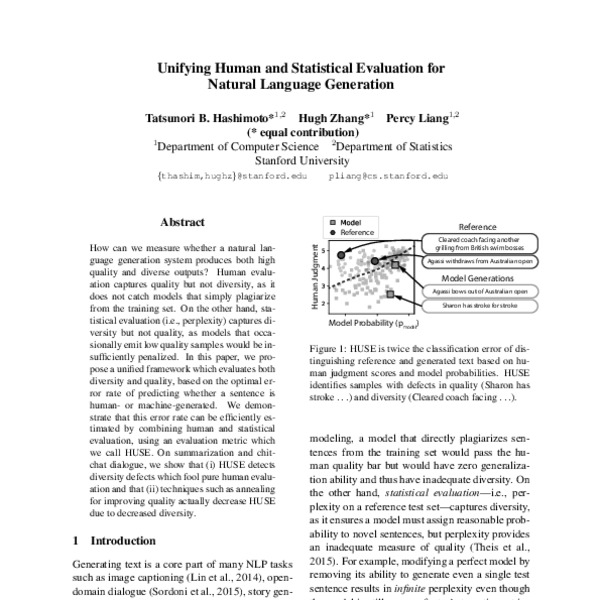 Unifying Human and Statistical Evaluation for Natural Language ...