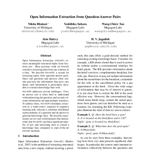 Open Information Extraction from Question-Answer Pairs - ACL Anthology