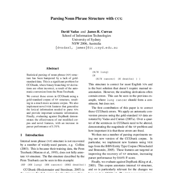 Parsing Noun Phrase Structure with CCG - ACL Anthology