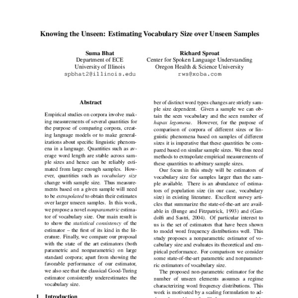 Knowing the Unseen: Estimating Vocabulary Size over Unseen Samples ...