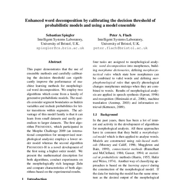 Enhanced Word Decomposition by Calibrating the Decision Threshold of Probabilistic Models and ...