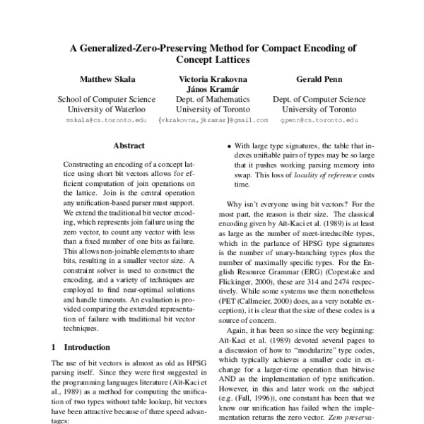 A Generalized-Zero-Preserving Method for Compact Encoding of Concept ...