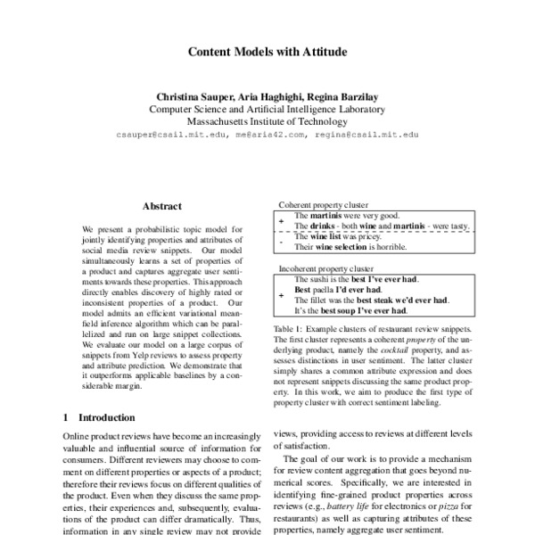 Content Models with Attitude - ACL Anthology