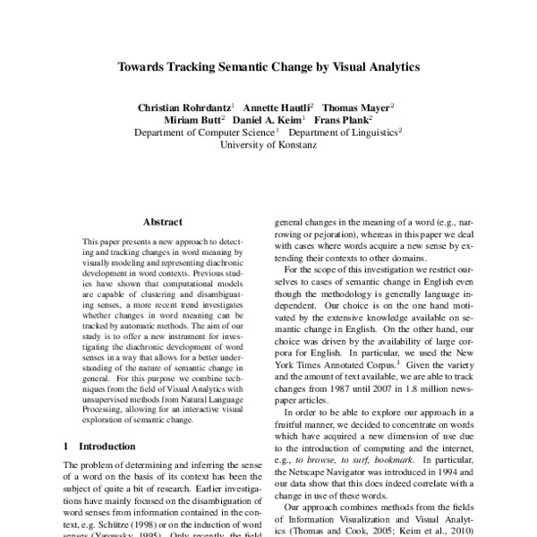 Towards Tracking Semantic Change by Visual Analytics - ACL Anthology