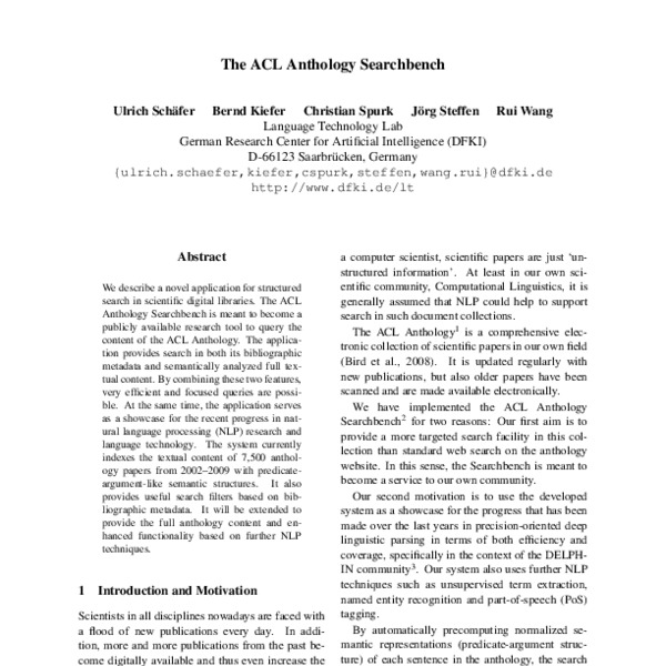 The ACL Anthology Searchbench - ACL Anthology