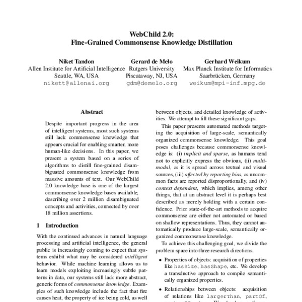 WebChild 2.0 : Fine-Grained Commonsense Knowledge Distillation - ACL ...