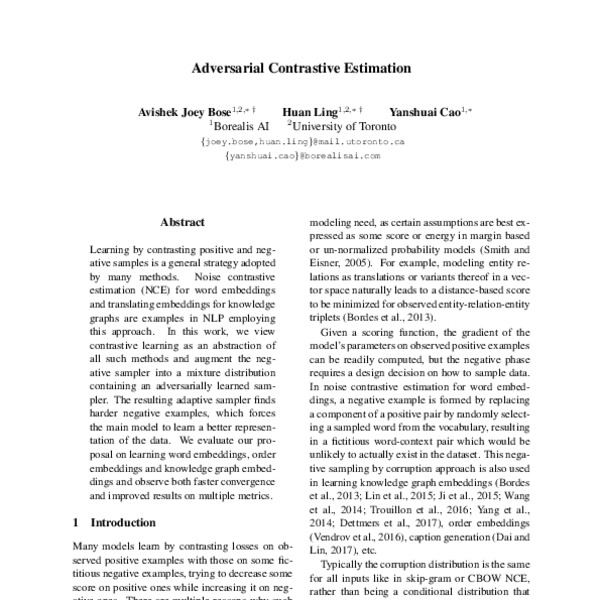 Adversarial Contrastive Estimation - ACL Anthology