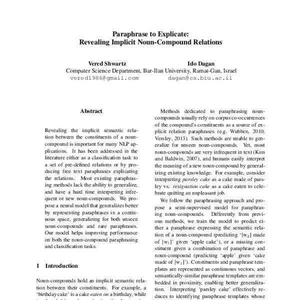 Paraphrase to Explicate: Revealing Implicit Noun-Compound Relations ...