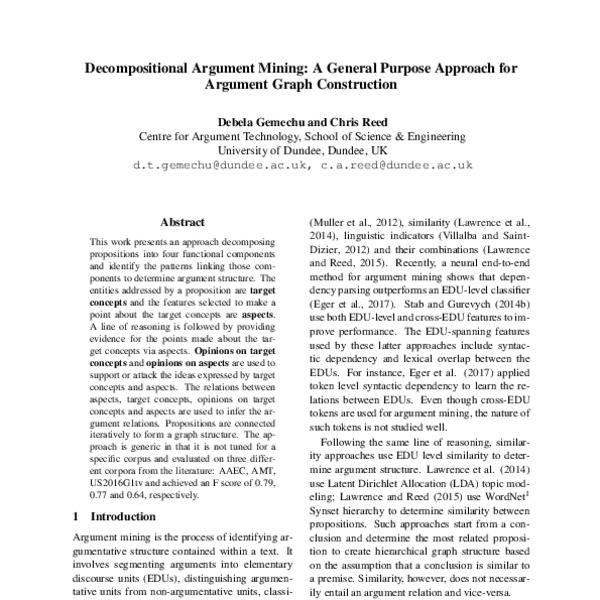 Decompositional Argument Mining: A General Purpose Approach for ...