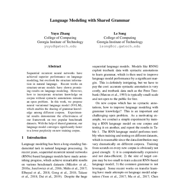 Language Modeling with Shared Grammar - ACL Anthology