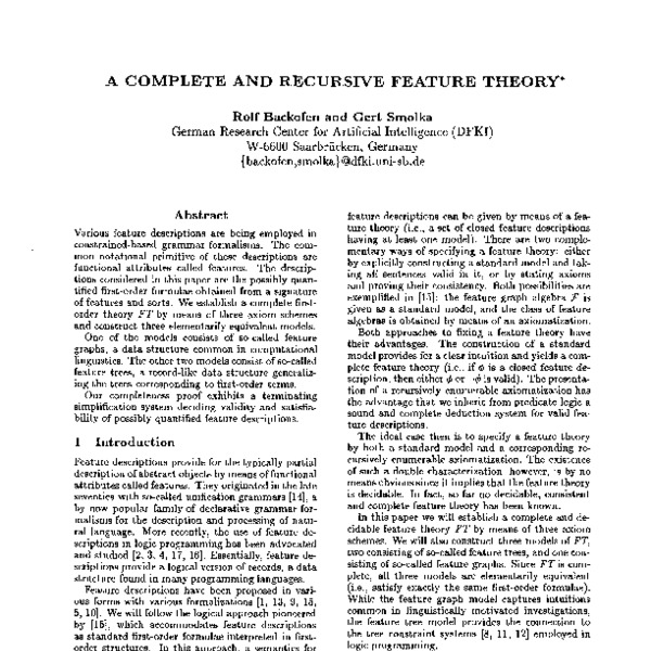 A Complete and Recursive Feature Theory - ACL Anthology