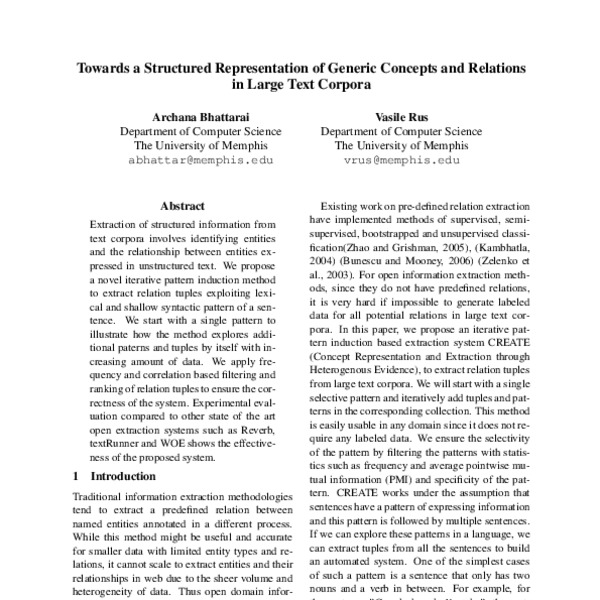 Towards a Structured Representation of Generic Concepts and Relations ...