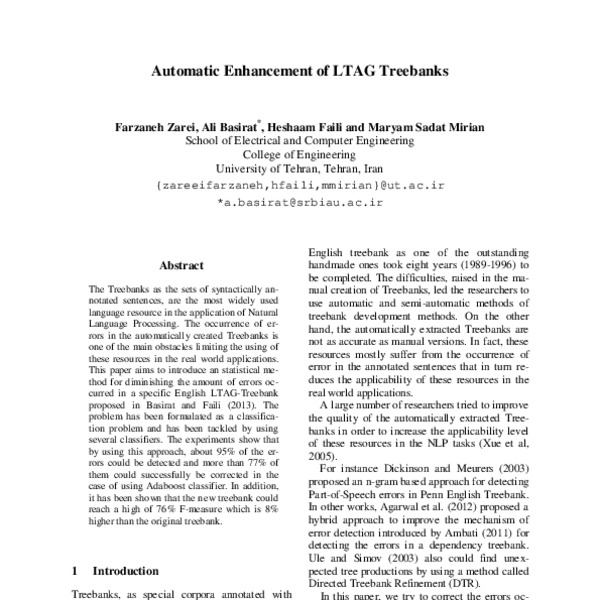 Automatic Enhancement of LTAG Treebank - ACL Anthology