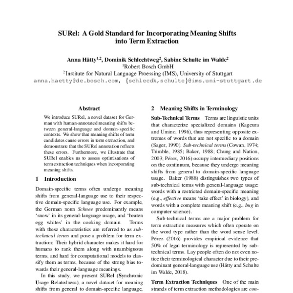 SURel: A Gold Standard for Incorporating Meaning Shifts into Term ...