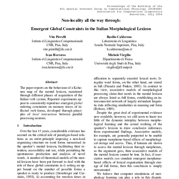 Non-locality all the way through: Emergent Global Constraints in the ...