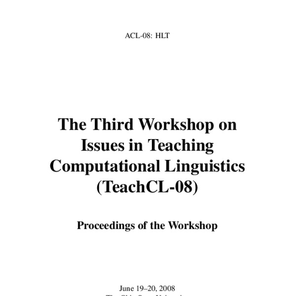 Proceedings of the Third Workshop on Issues in Teaching Computational ...