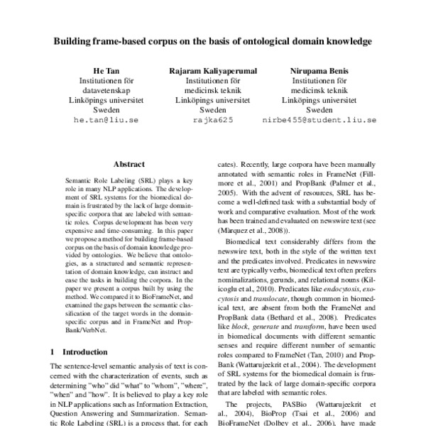 Building frame-based corpus on the basis of ontological domain ...