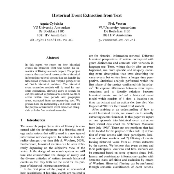 Historical Event Extraction from Text - ACL Anthology