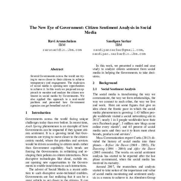 The New Eye of Government: Citizen Sentiment Analysis in Social Media ...
