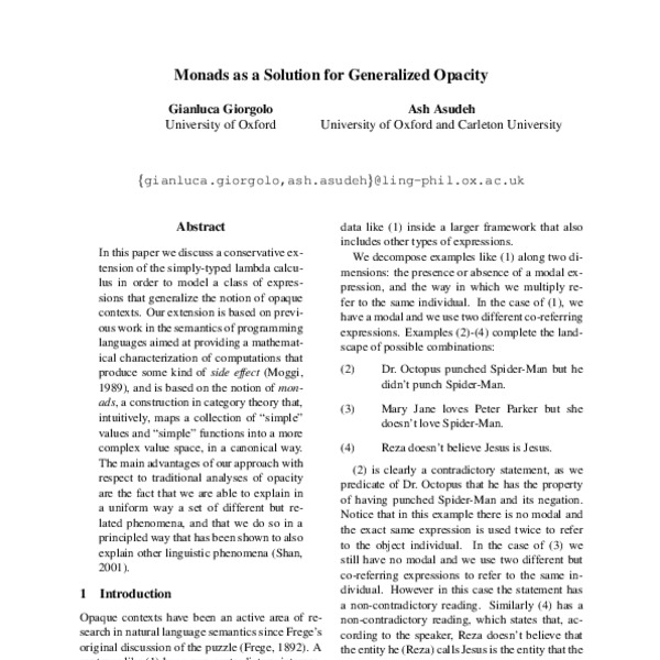 Monads as a Solution for Generalized Opacity - ACL Anthology