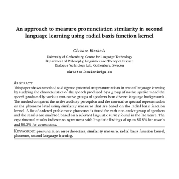 An Approach to Measure Pronunciation Similarity in Second Language ...